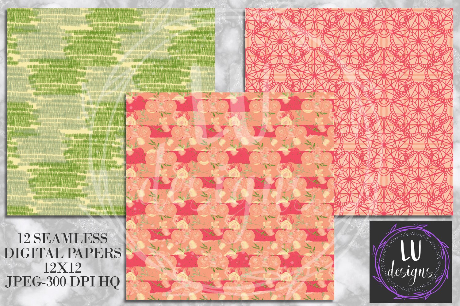 Spring Orange Flowers Digital Paper Watercolor Floral - Etsy