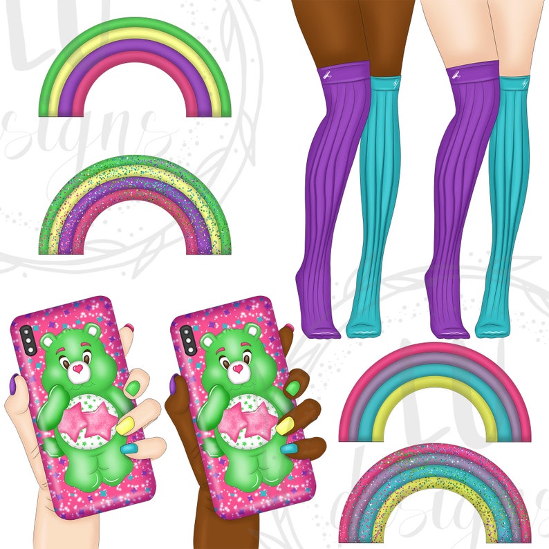 Rainbow Bears Clipart Lovely Bears Clipart Teddy Bears Planner - Etsy