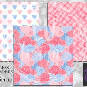 Valentines Day Digital Papers Romantic Seamless Pattern Love - Etsy