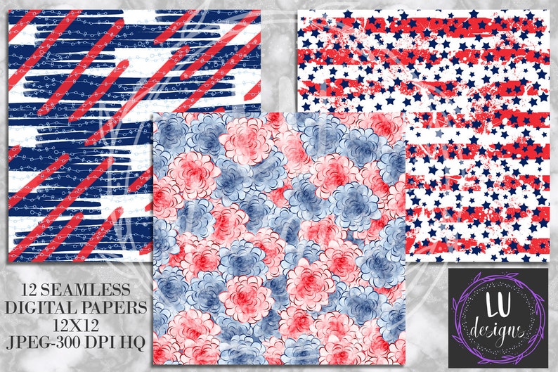 4th of July Digital Paper Independence Day Background Stars - Etsy