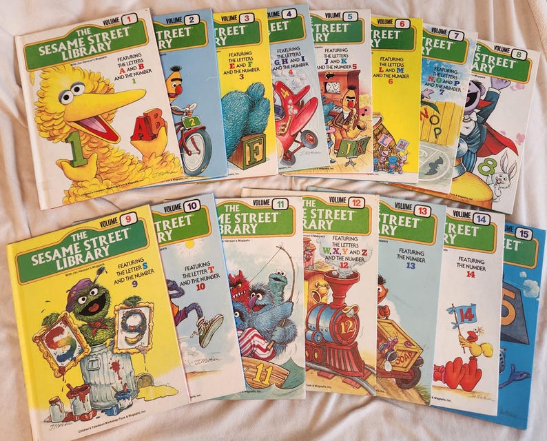 The Sesame Street Library Complete 15 Book Set 1978 Vintage Hardcover ...