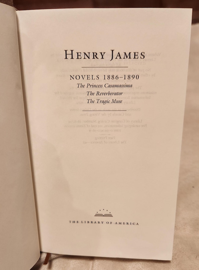 Henry James Library of America Hardcover: Collectible First Edition - Etsy