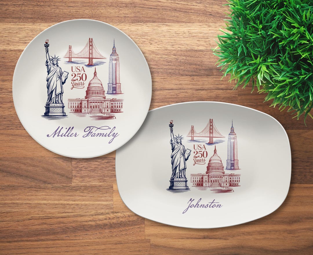 Personalized USA 250th Anniversary Plate, Patriotic Keepsake ...