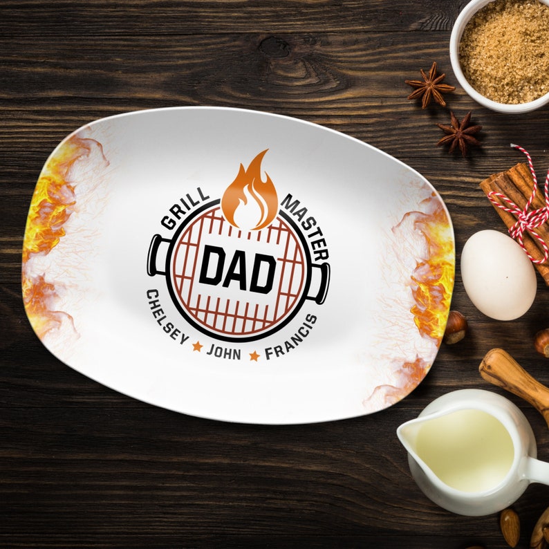 Personalized Grill Master Platter for Dad, Custom Serving Plate for ...