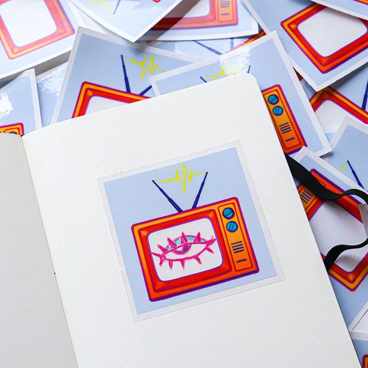 Transparent TV Art Vinyl Stickers - Etsy UK