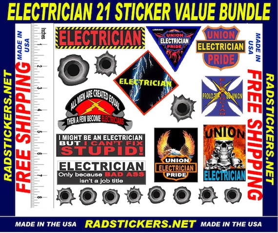 Union Hard Hat Stickers Electrical