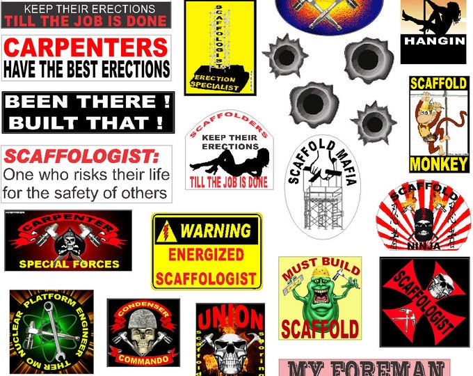Hard Hat Stickers, SCAFFOLD BUILDER, 34 Sticker Super Value Pack - Etsy
