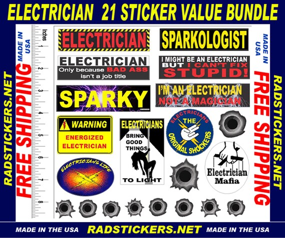 Hard Hat Stickers Electrician