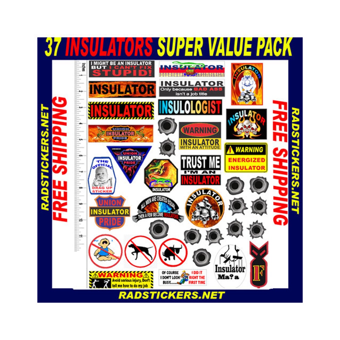 Hard Hat Stickers, INSULATOR, 37 Sticker Super Value Pack - Etsy