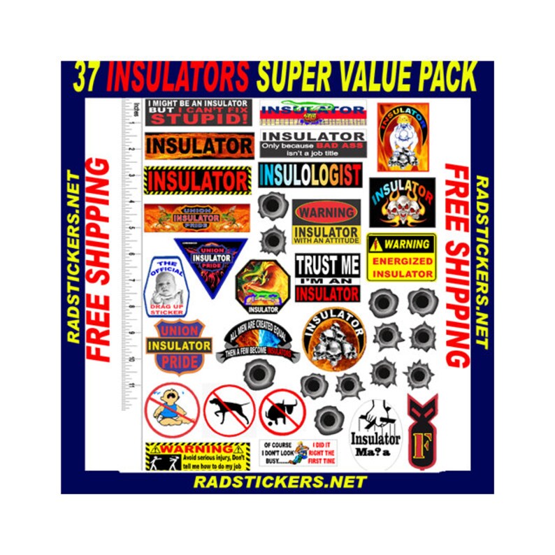 Hard Hat Stickers, INSULATOR, 37 Sticker Super Value Pack - Etsy
