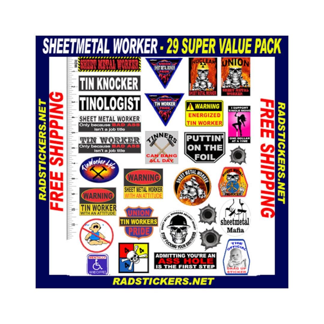 Hard Hat Stickers, SHEETMETAL WORKER, 29 Stiker Super Value Pack - Etsy