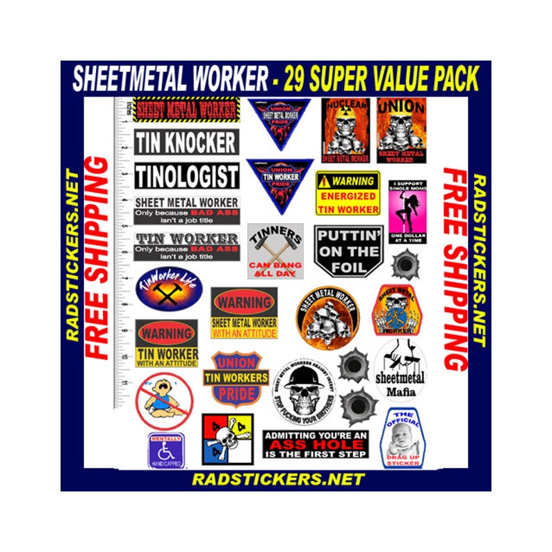 Hard Hat Stickers, SHEETMETAL WORKER, 29 Stiker Super Value Pack - Etsy