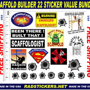 Hard Hat Stickers, Scaffold Value Bundle of the 10 Best Scaffold ...