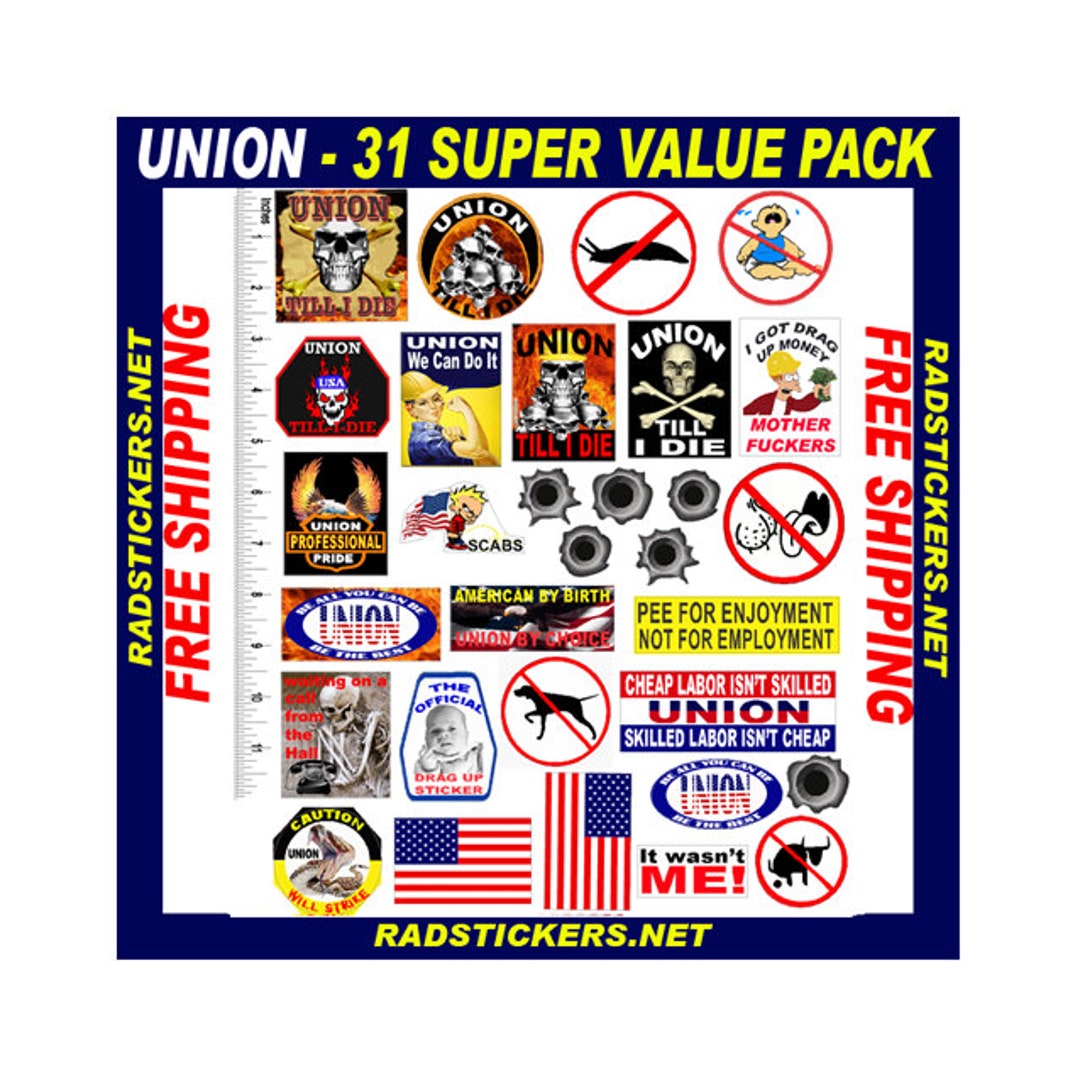 Hard Hat Sticker, UNION, 31 Sticker Super Value Pack - Etsy
