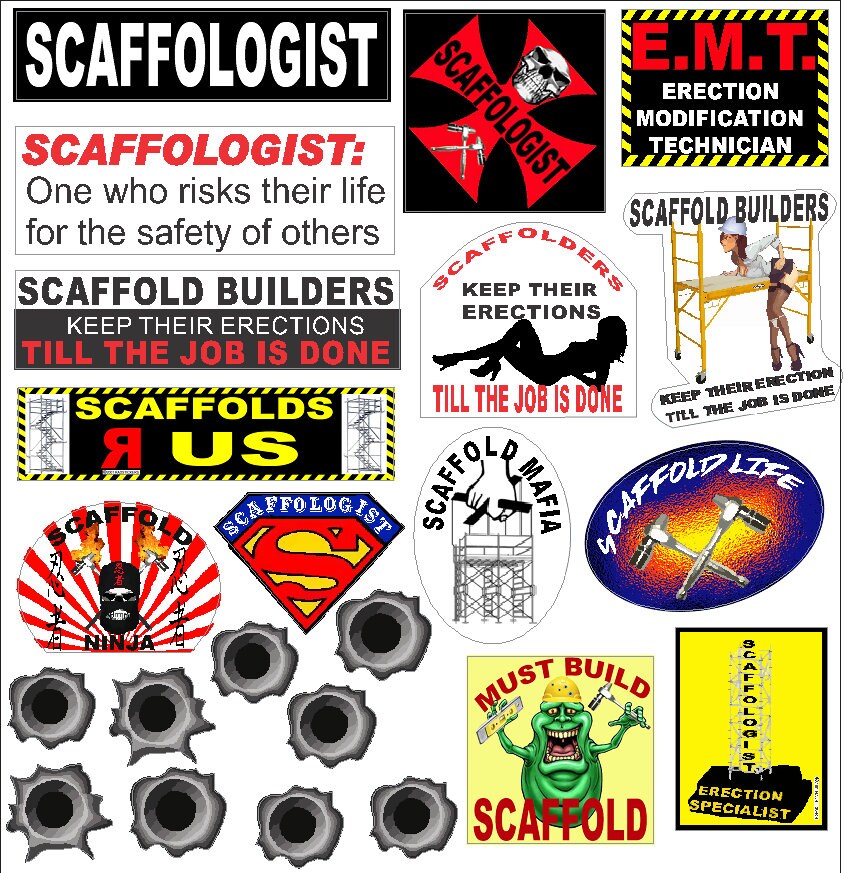 Hard Hat Stickers, Scaffold Builder, 23 Sticker Super Value Pack - Etsy