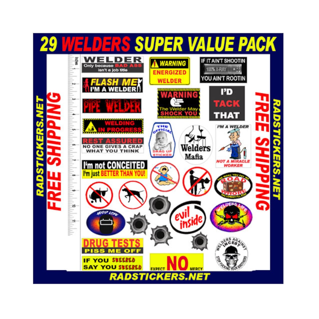 Hard Hat Stickers, Welders 29 Sticker Super Value Pack - Etsy