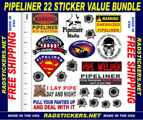 Pipeline Hard Hat Stickers