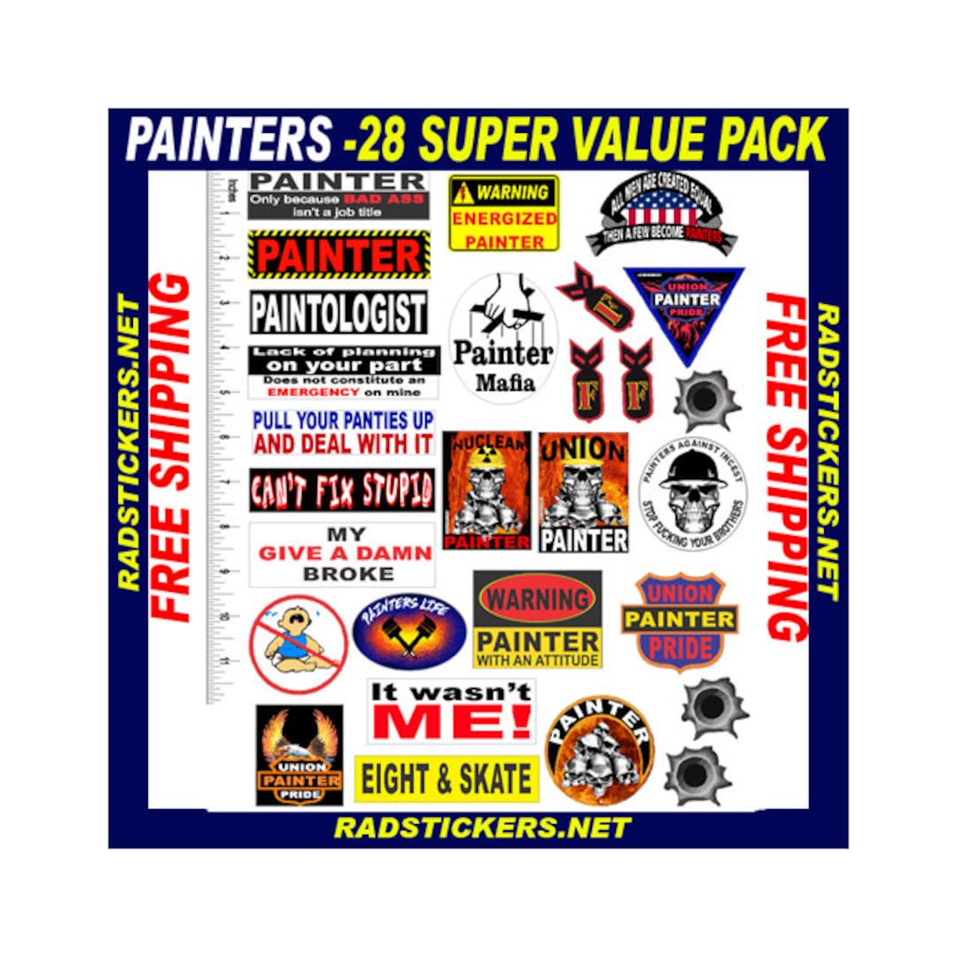 Hard Hat Stickers, PAINTER, 28 Sticker Super Value Pack - Etsy
