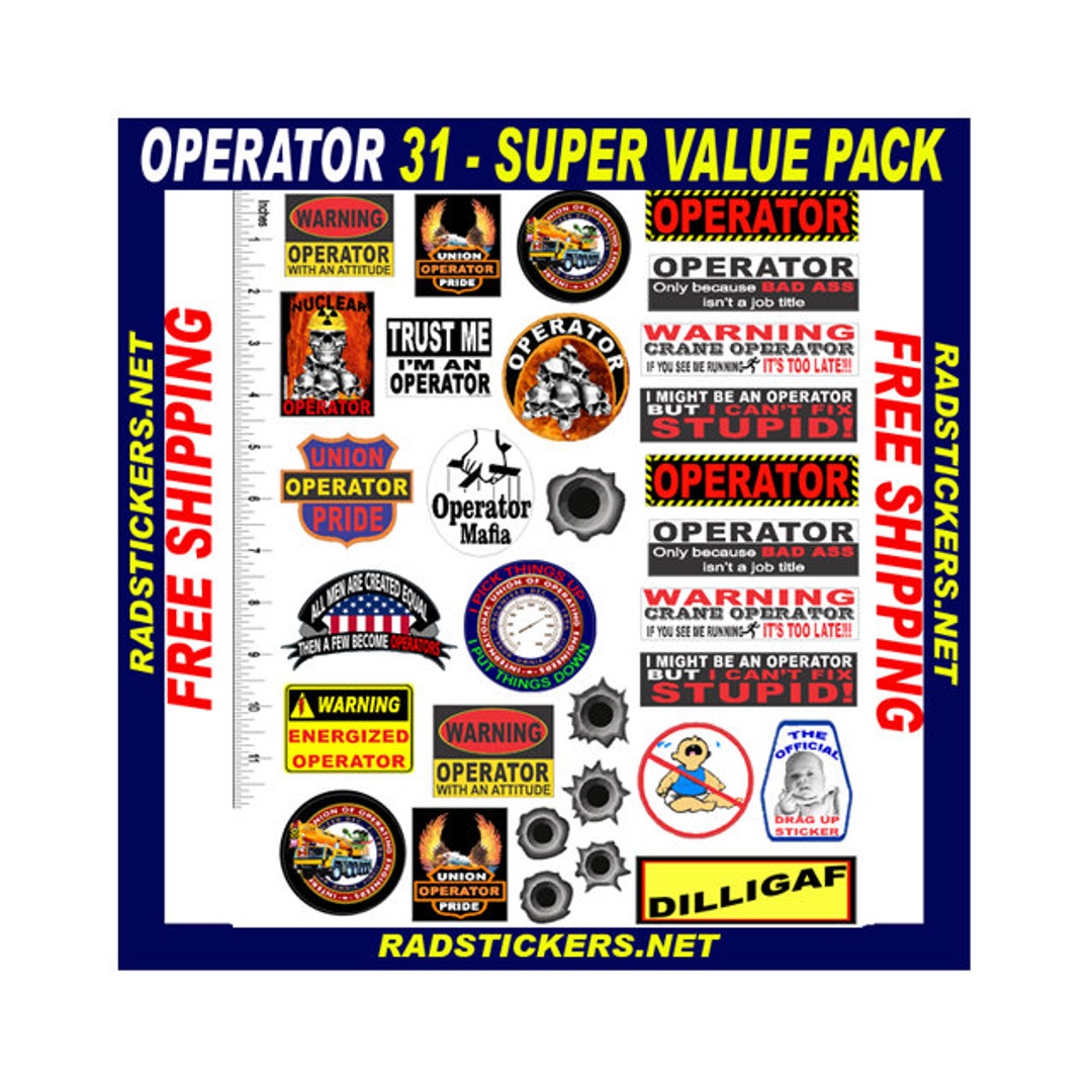 Hard Hat Stickers, OPERATOR, 31 Sticker Super Value Pack - Etsy