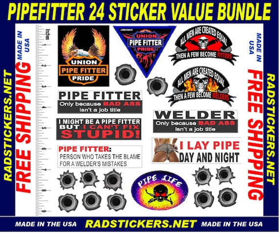 Hard Hat Stickers Pipefitters 10 Pack of Best Sellers Plus 12 | Etsy