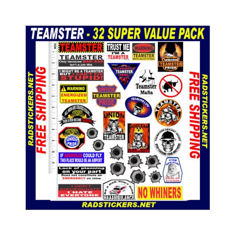 Hard Hat Stickers, TEAMSTER, 32 Sticker Super Value Pack - Etsy
