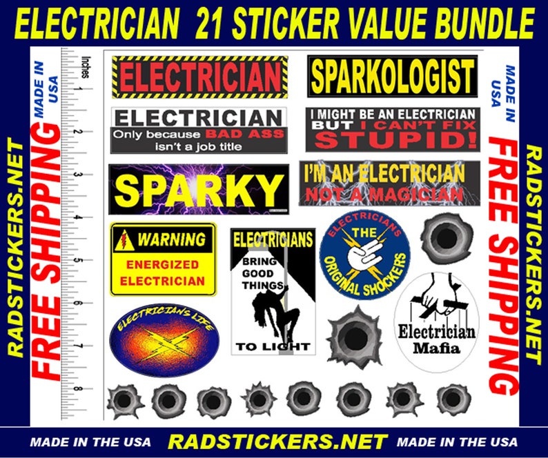 Hard Hat Stickers Electrician Value Pack of 11 Best Sellers - Etsy