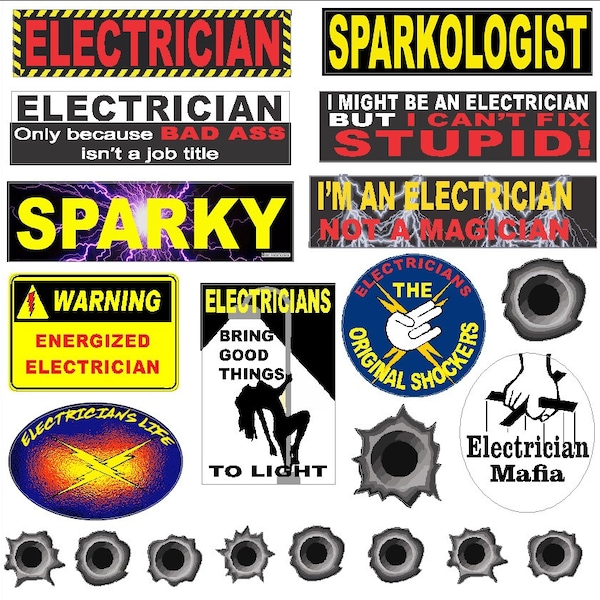 Electrician Hard Hat Stickers - Etsy