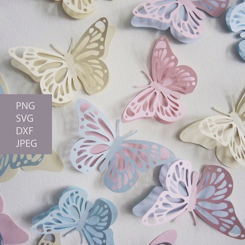 Layered 3d Butterfly Svg Bundle Paper Butterfly Template | Etsy