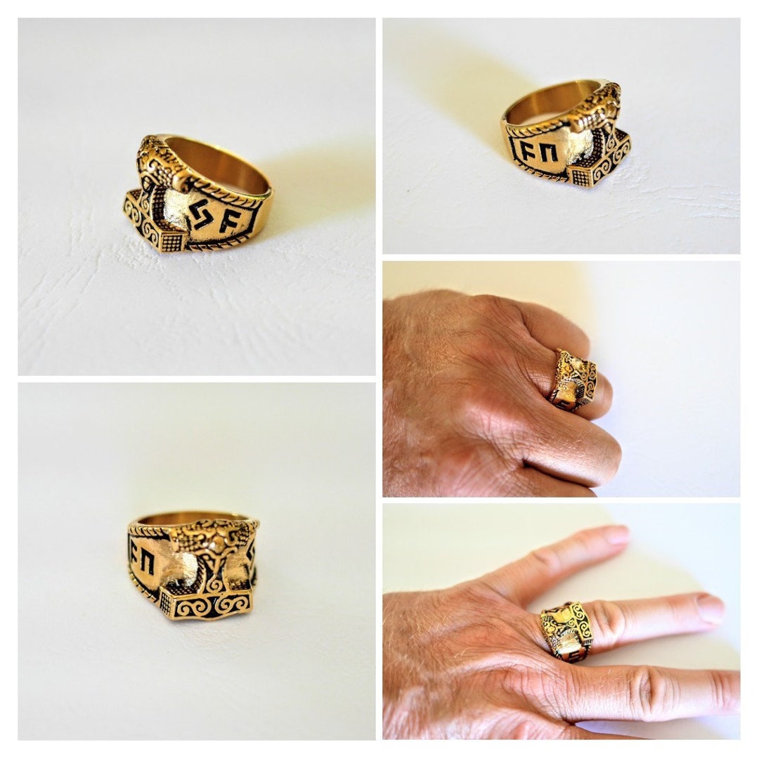 Viking Signet Ring Thor's Hammer Mjöllnir//thor's - Etsy