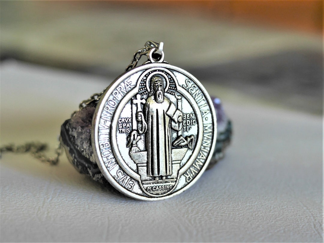 Saint Benedict Exorcism Talisman, Protection Pendant, Religious Amulet ...