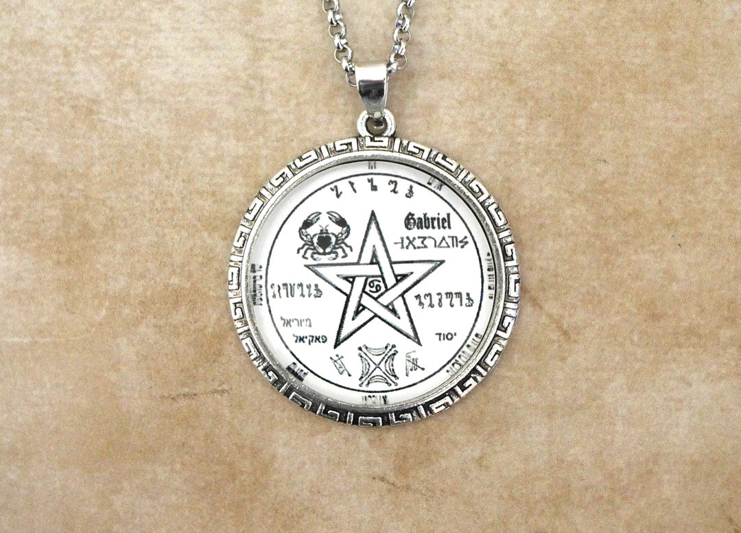 Pentacle of the Moon//pentacle//protection Amulet//esotericism//white ...