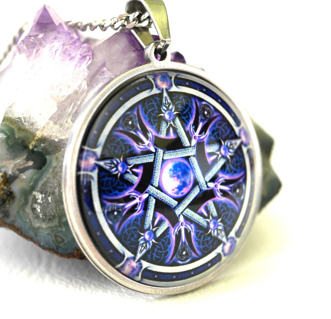 Pentagram Talisman - Magic Amulet of Protection and Balance, White ...