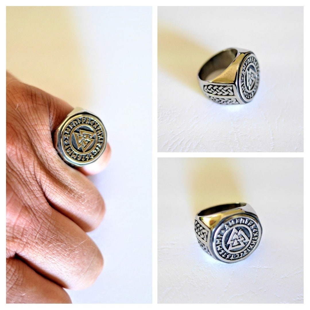 Valknut Viking Signet Ring//celtic Talisman//protection - Etsy