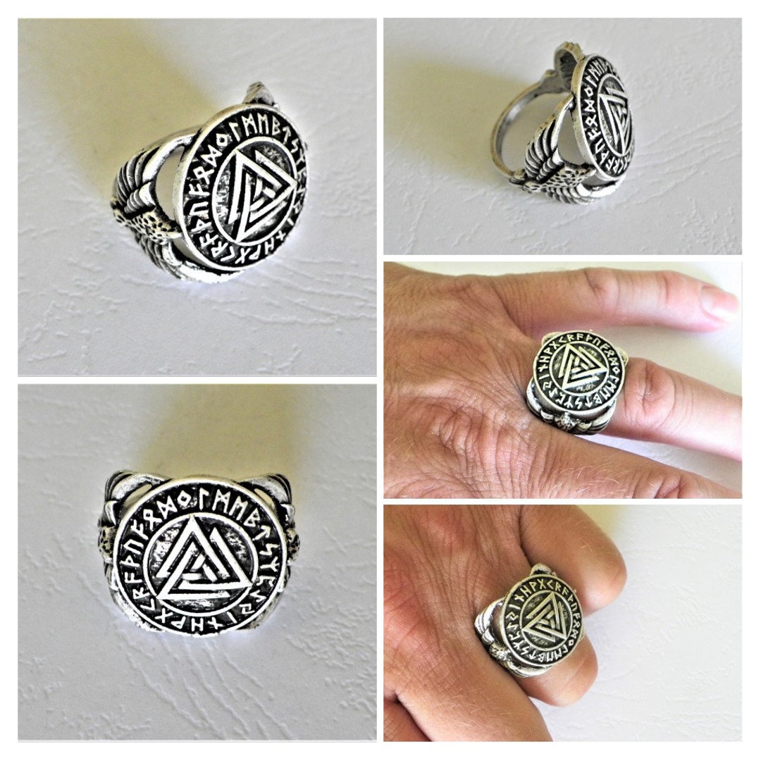Viking Valknut Runes and Phoenix Signet Ring//celtic Talisman ...