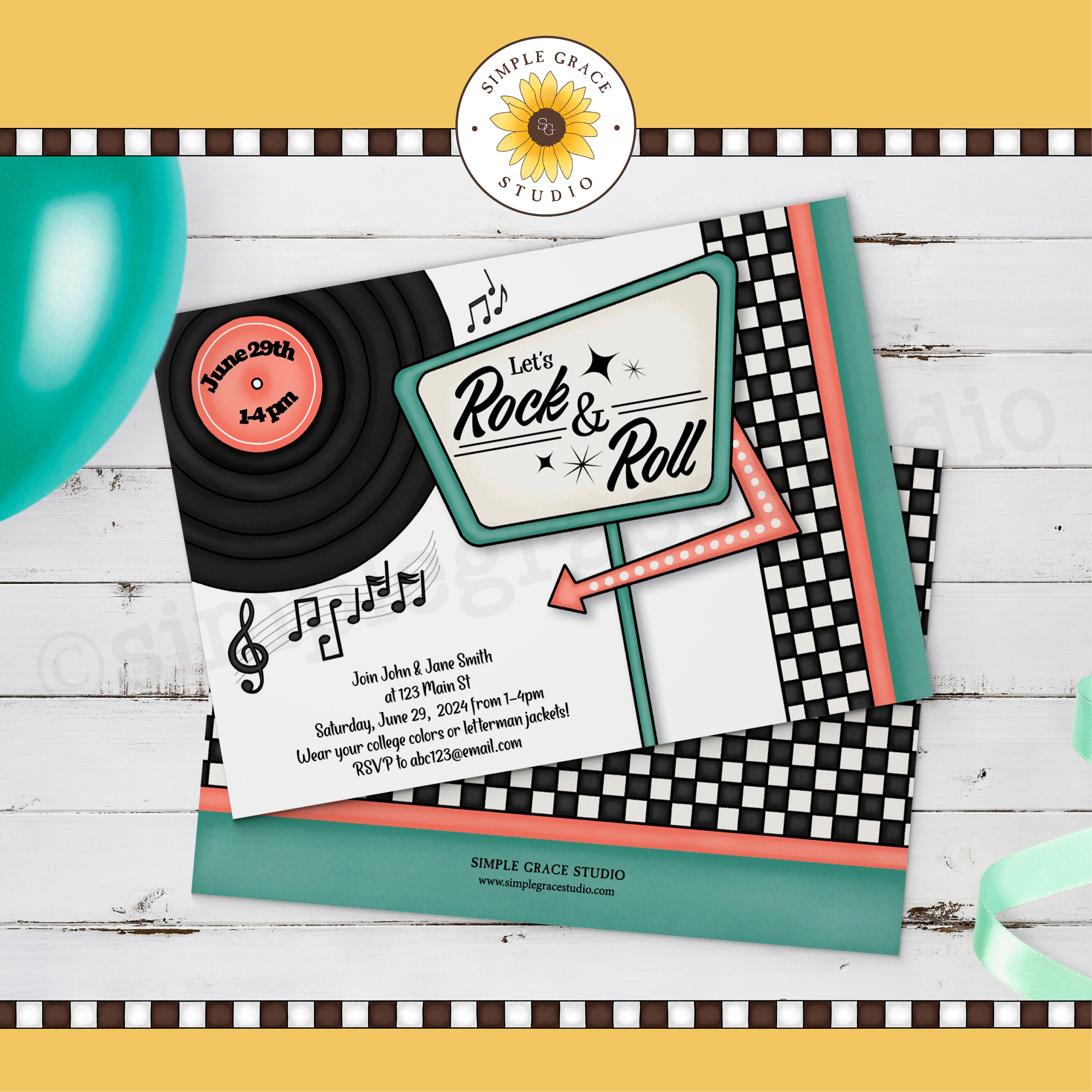 Party Invitation ~ Invitation ~ Sock Hop ~ Invitation ~ Party ...