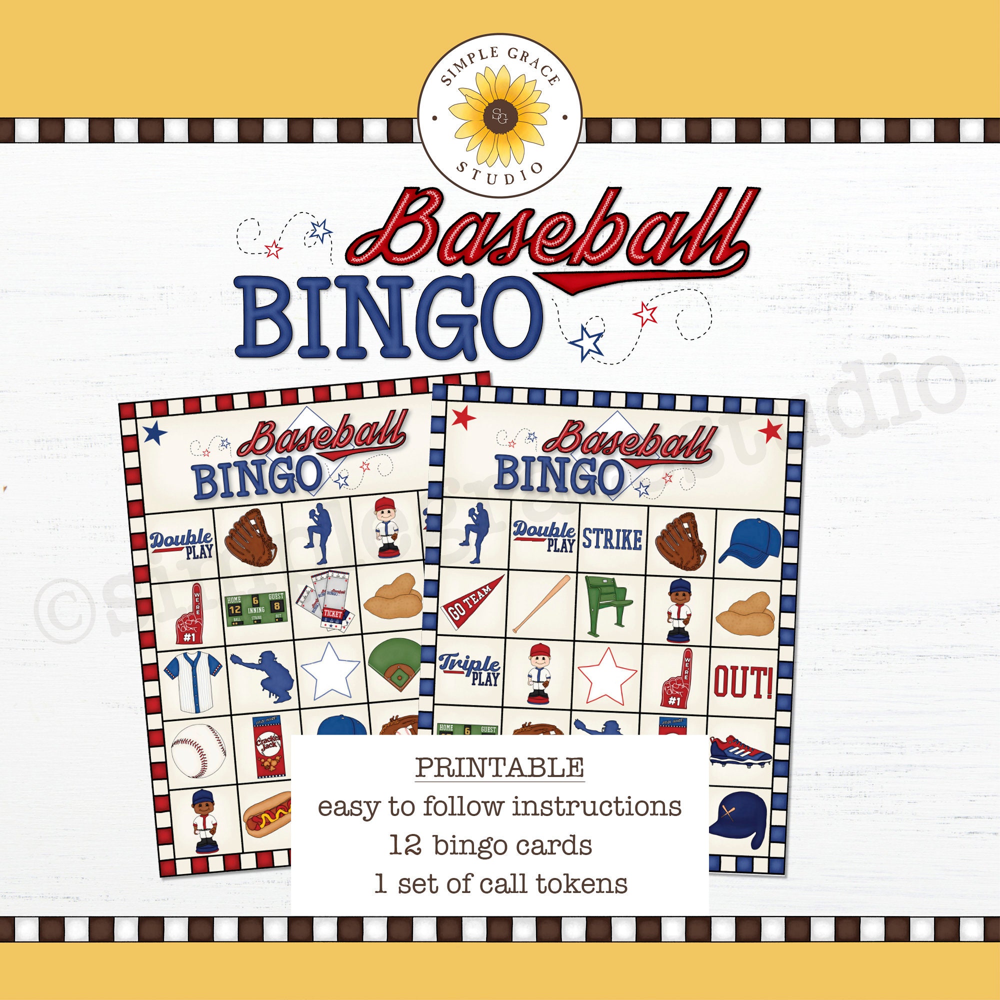 Bingo ~ Baseball Bingo ~ Bingo Game ~ Bingo Cards ~ Printable Bingo - Etsy