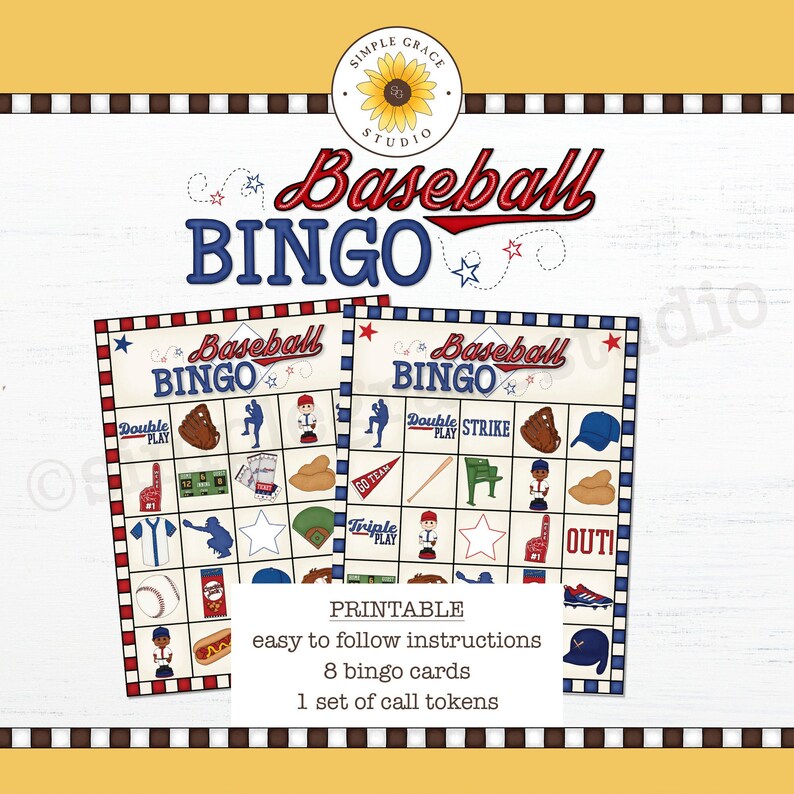 Bingo Baseball Bingo Bingo Game Bingo Cards Printable | Etsy