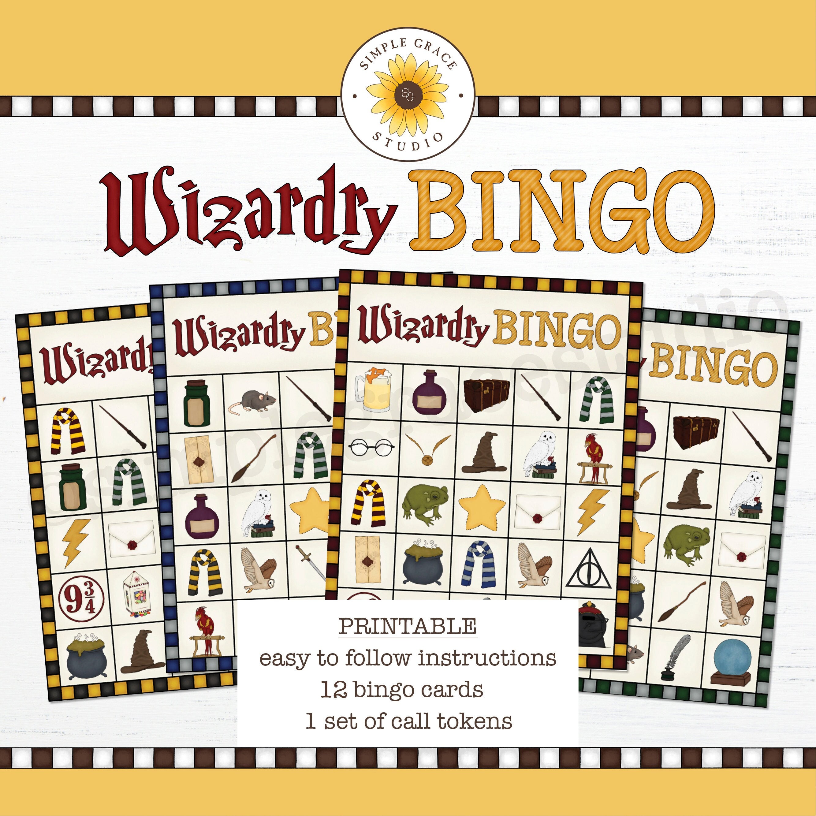 Bingo ~ Wizardry Bingo ~ Bingo Cards ~ Bingo Game - Etsy