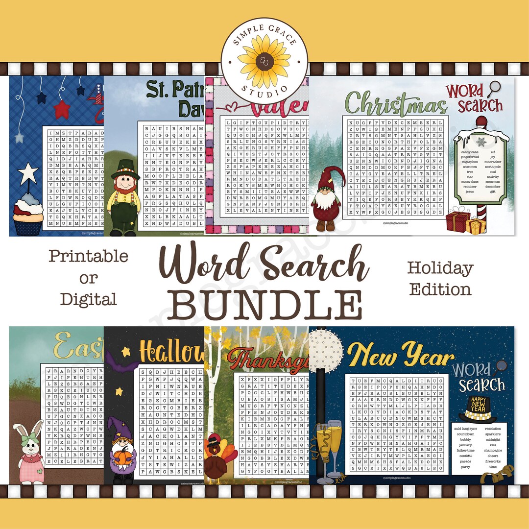 Word Search Bundle ~ Word Search ~ Printable ~ Printables ~ Digital - Etsy
