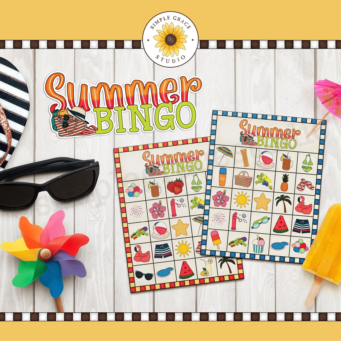 Summer Bingo Bingo Summer Bingo Game Bingo Cards Printable Bingo - Etsy