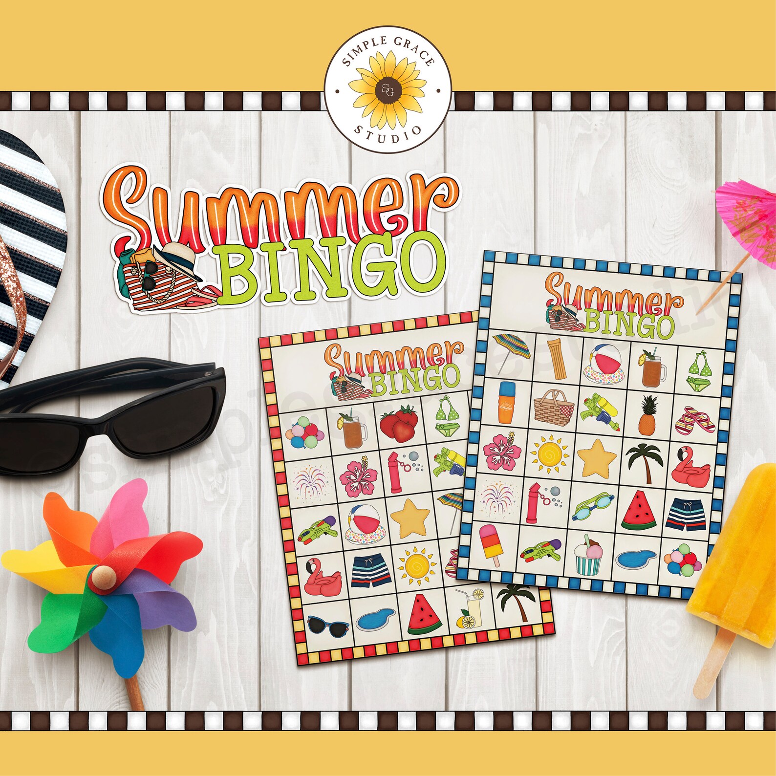 Summer Bingo Bingo Summer Bingo Game Bingo Cards Printable Bingo - Etsy