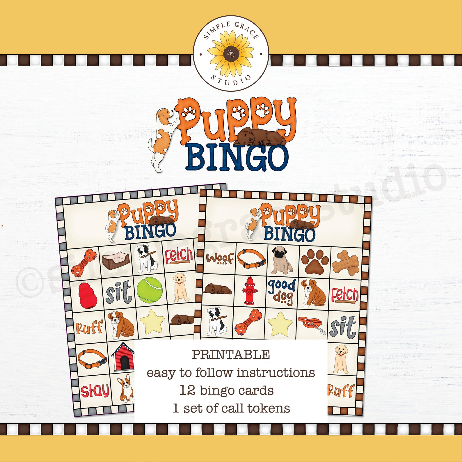 Dog Bingo Printable Bingo Bingo Cards Bingo Game Puppy Bingo - Etsy New ...