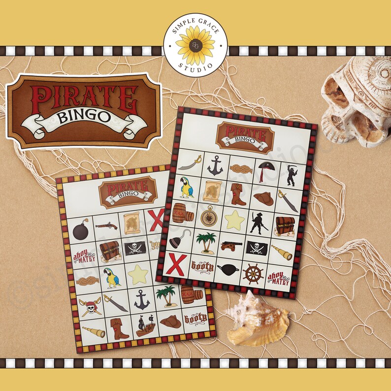 Pirate Bingo ~ Bingo ~ Bingo Game ~ Pirate ~ Printable ~printable Game ...