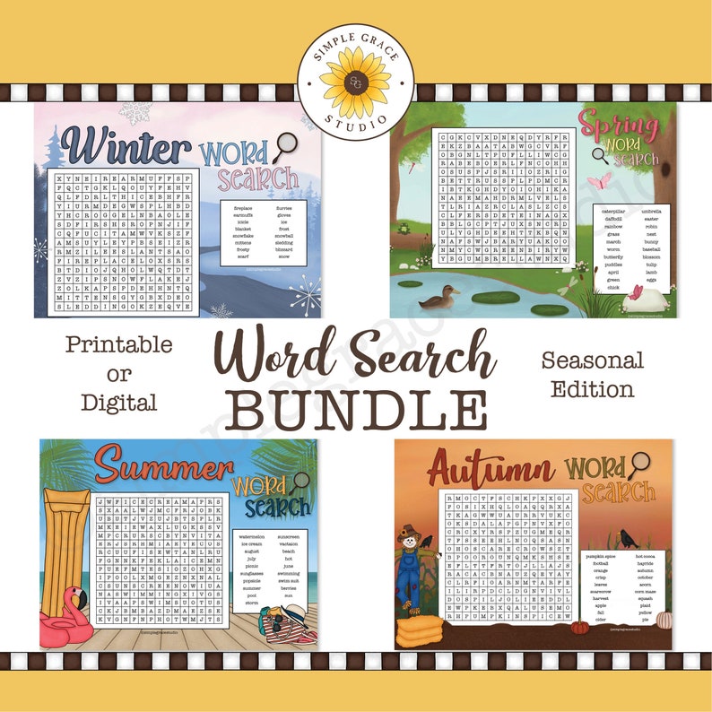 Word Search Bundle ~ Word Search ~ Printable ~ Printables ~ Digital - Etsy