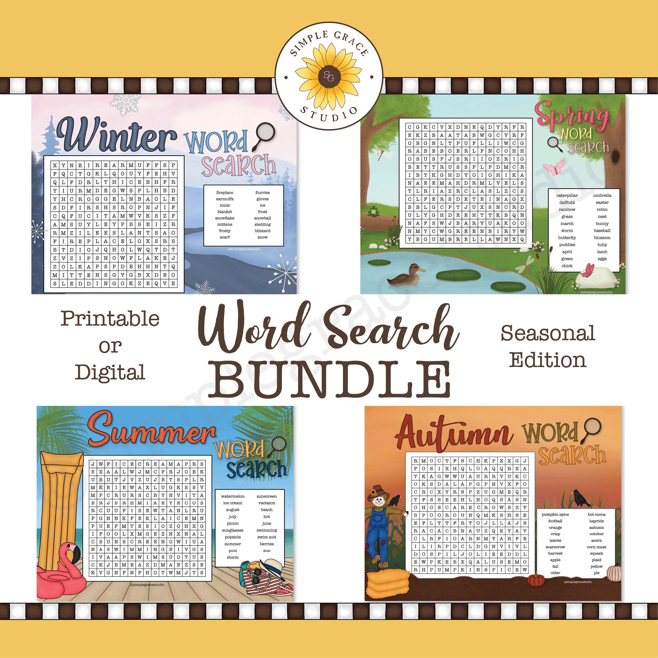 Word Search Bundle ~ Word Search ~ Printable ~ Printables ~ Digital - Etsy