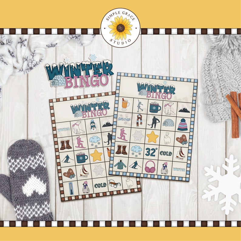 Winter Bingo Bingo Bingo Cards Bingo Game - Etsy