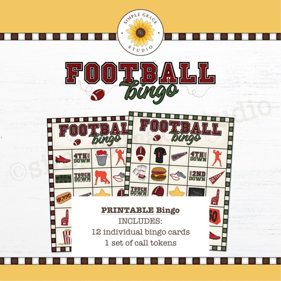 Football Bingo Bingo Bingo Cards Bingo Game - Etsy