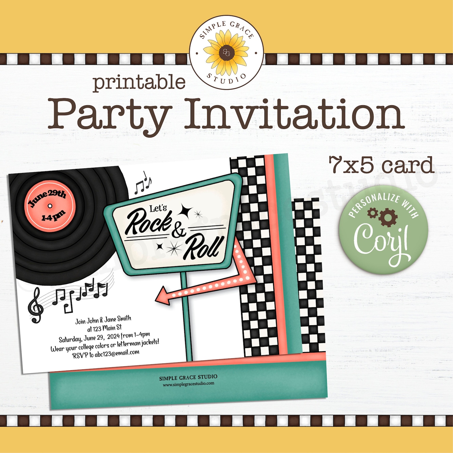 Party Invitation ~ Invitation ~ Sock Hop ~ Invitation ~ Party ...