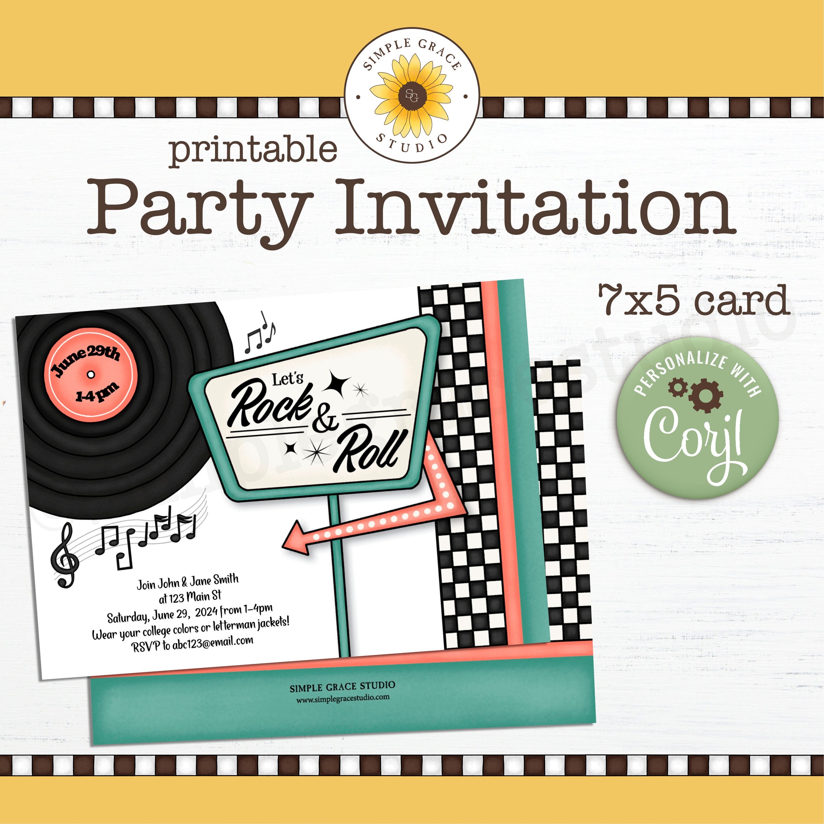 Party Invitation ~ Invitation ~ Sock Hop ~ Invitation ~ Party ...