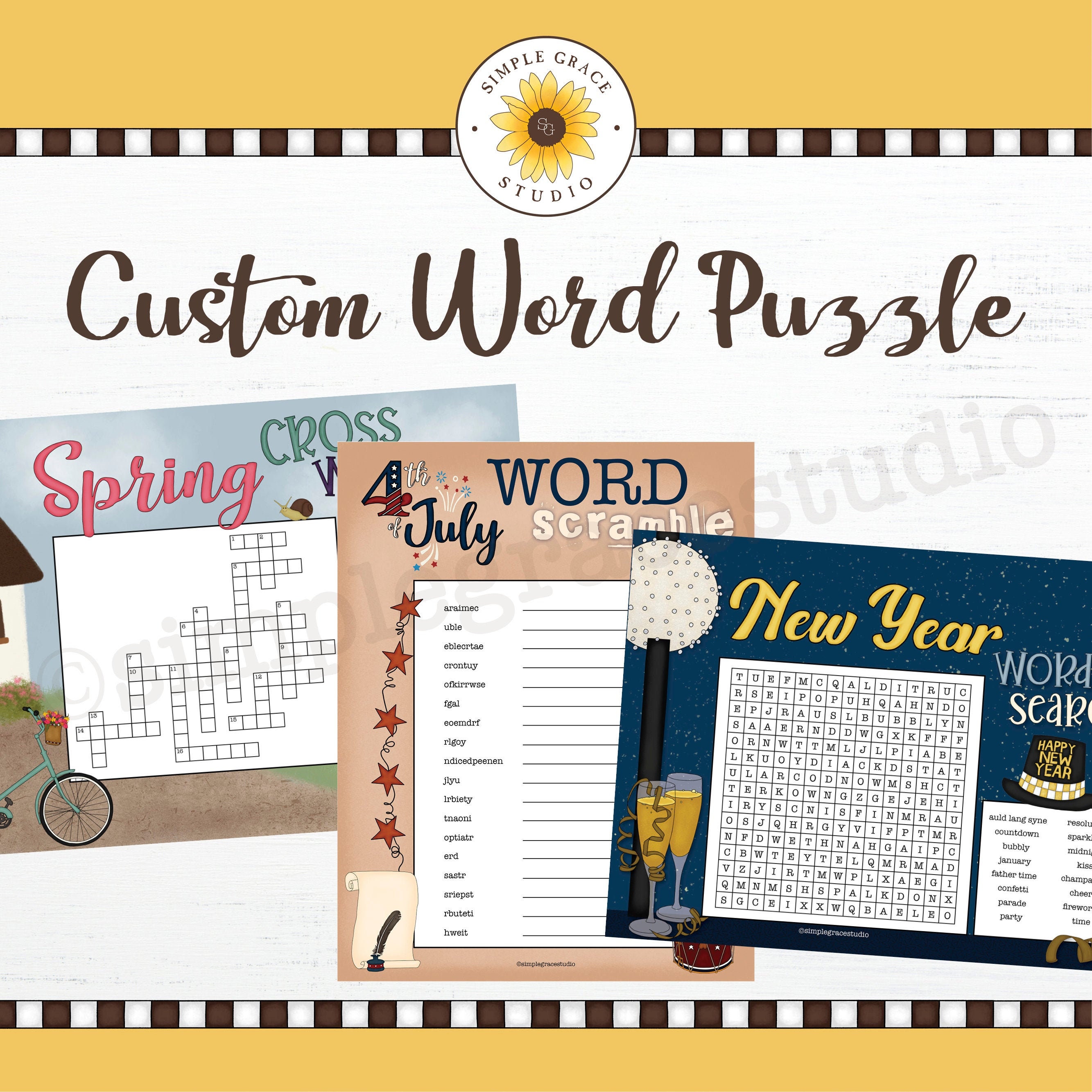 Custom Word Puzzle - Puzzle Design - Custom Design - Design Service - Etsy